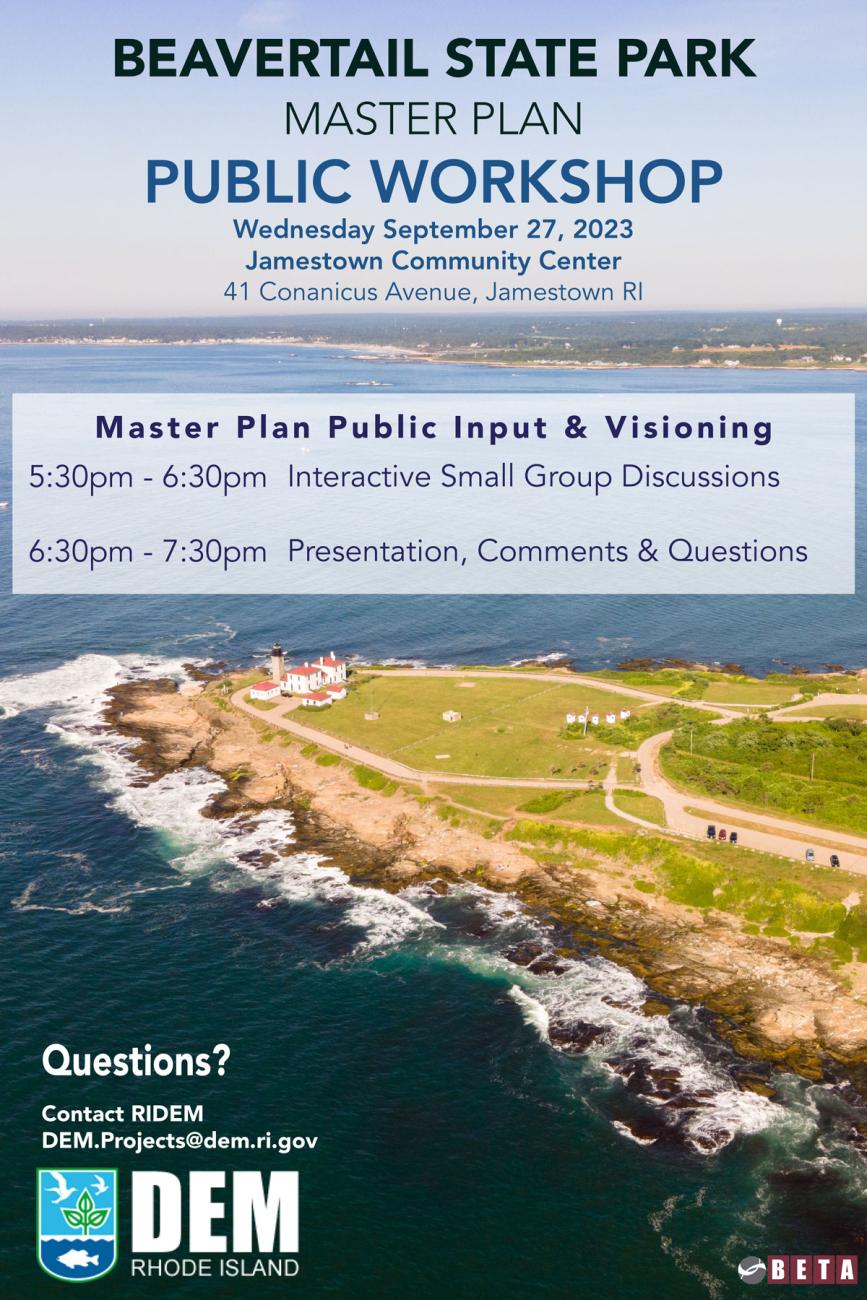 Beavertail State Park Master Plan Public Workshop | Rhode Island State Parks